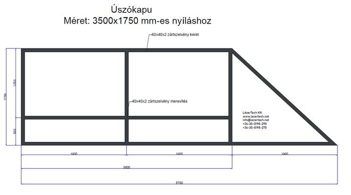 Úszókapu keret :: LézerTech